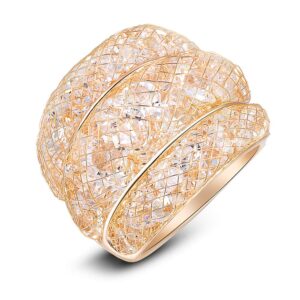 mytys mesh crystal net cubic zirconia cooktail ring 18k rose gold (9)