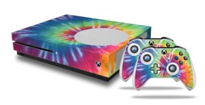 wraptorskinz decal vinyl skin wrap compatible with xbox one s console and controllers - tie dye swirl 104