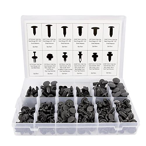 Sunplustrade 240 Pcs Bumper Clips Car Clips Plastic Rivets Fasteners Push Retainer Kit Most Popular Sizes Auto Push Pin Rivets Set for GM Ford Toyota Honda Chrysler