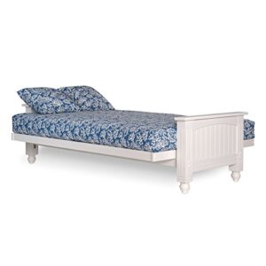 Cottage Futon Frame, Queen Size, Satin White Finish, Solid Wood Construction, Coastal Furniture