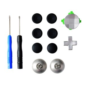 gam3gear 11 in 1 metal alloy analog thumbstick d-pad directional button set for xbox one elite/ xbox one/ xbox one s/ xbox one x controller with open tool