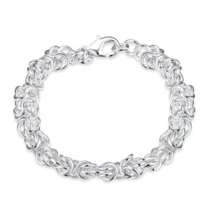 nabtyjc sterling silver double rolo link chain bracelet 8" for men or women teens, diy jewelry