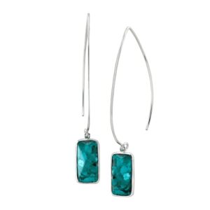 silpada 'oasis' compressed turquoise drop earrings in sterling silver