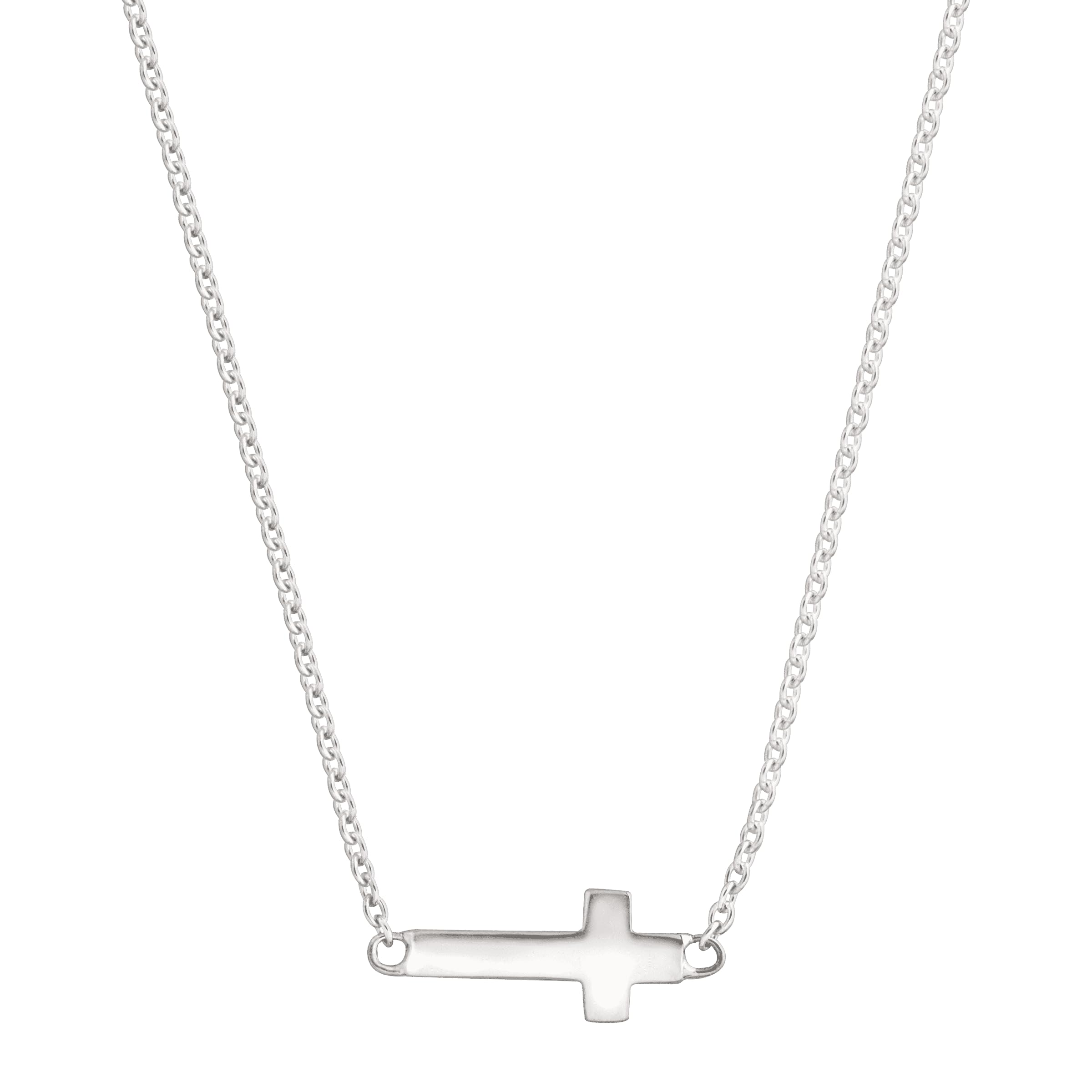 Silpada Sideways Cross Necklace for Women, White .925 Sterling Silver, Jewelry Gift Ideas, Simplex', 16"