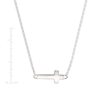 Silpada Sideways Cross Necklace for Women, White .925 Sterling Silver, Jewelry Gift Ideas, Simplex', 16"