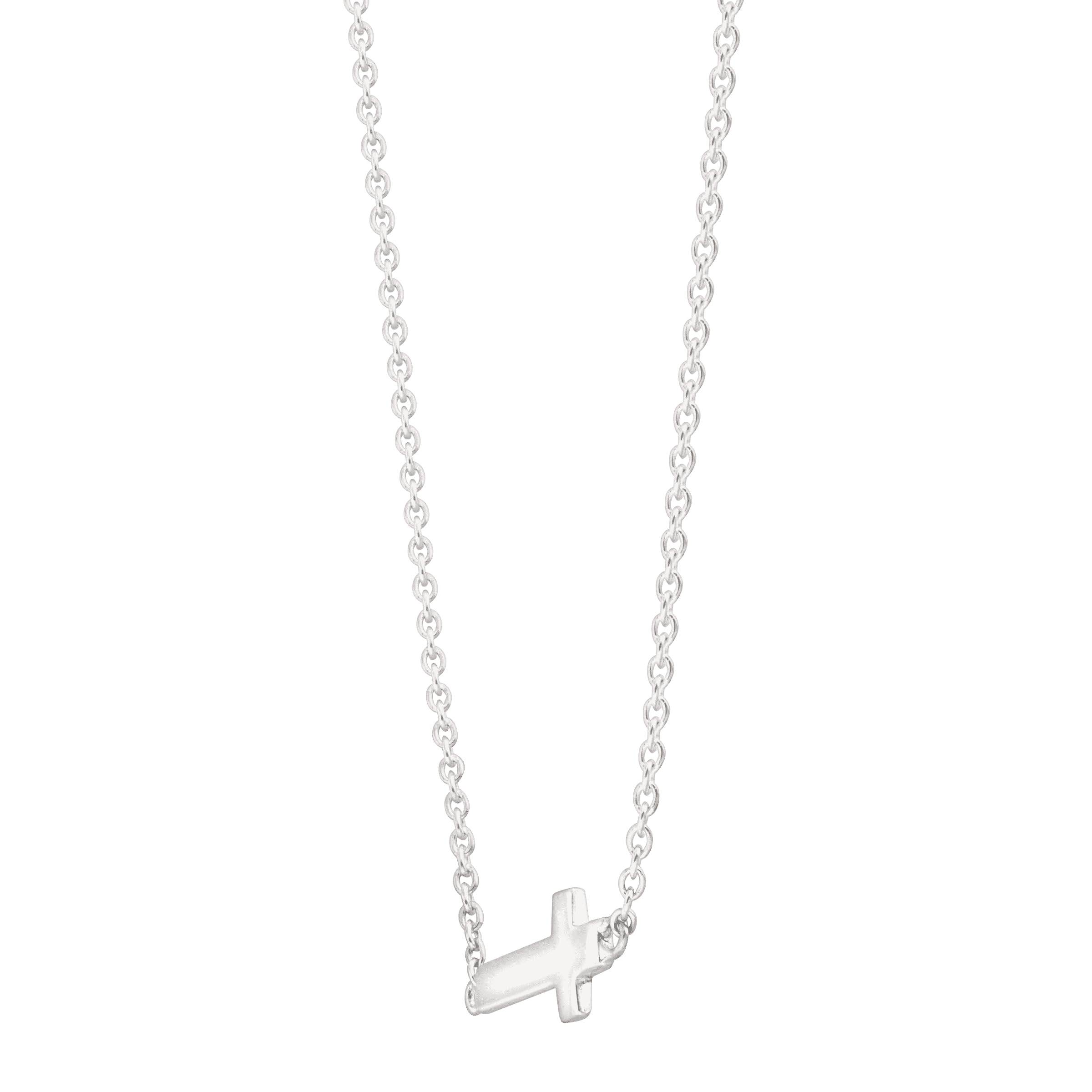 Silpada Sideways Cross Necklace for Women, White .925 Sterling Silver, Jewelry Gift Ideas, Simplex', 16"