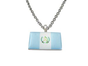 kiola designs guatemala flag pendant necklace