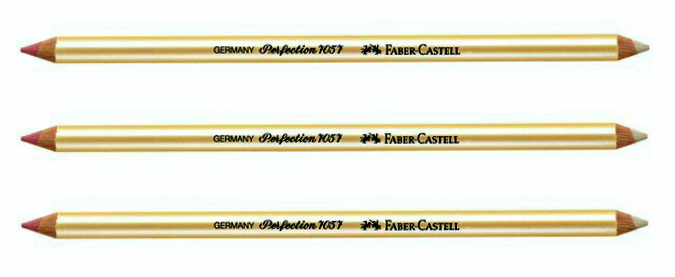 Faber-Castell Eraser Pencil - Perfection art eraser pencils for drawing, artist supplies, Dual function for erasing Ink and colored pencils - 3 Pack