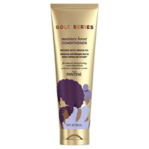 pantene pro-v gold series moisture boost conditioner, for african american, ethnic and curly hair care, 8.4 fl oz (pack of 12)