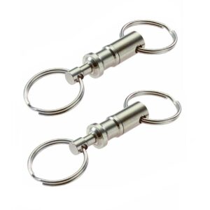 lasenersm 2 pcs heavy duty dual key ring pull apart snap lock holder detachable key rings keychains lock holder key accessory