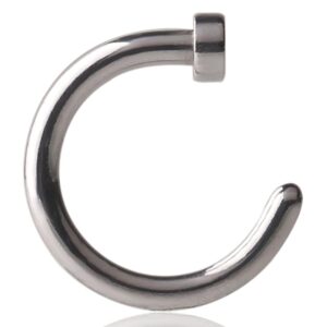 Ruifan 6pcs Stainless Steel Body Jewelry Piercing Earrings Nose Hoop Ring Unisex 18 Gauge 1/4"(6mm)- Mix Color 2#