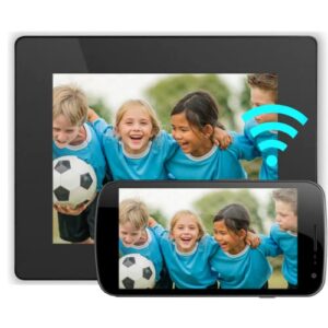 aluratek 8" wifi digital photo frame with touchscreen and 16gb built-in memory, usb/sd/sdhc supported, built-in clock, calendar, weather, easy setup