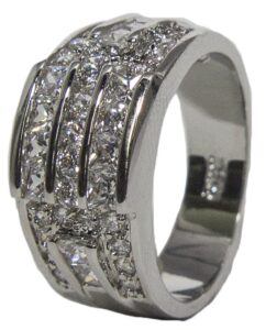 rs covenant women's rhodium plated dress ring princess and round cut cz 011 (5)