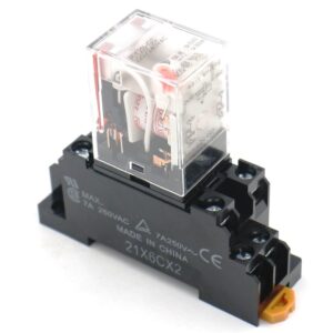 baomain power relay my2n-gs ac 220v-240v coil led indicator 8 pin terminal with din rail pyf8a socket base