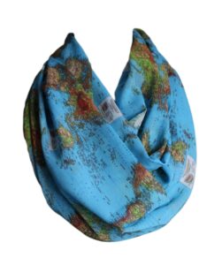 etwoa world map infinity scarf circle scarf loop scarf