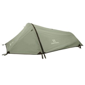 winterial single person personal bivy tent - lightweight one person tent with rainfly, 2lbs 9oz, stakes, poles and guylines included, backpacking and hiking bivy tent, green