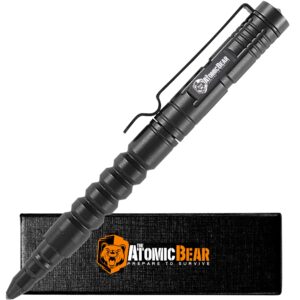 the atomic bear tactical pen - pen with window breaker - used in police and military gear - ballpoint pens with free 2nd ink refill