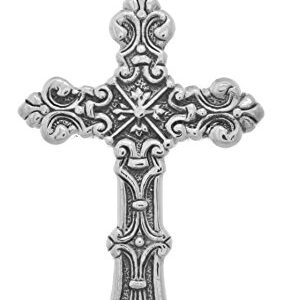 Jewelry Trends Sterling Silver X-Large Medieval Fleur de Lis Gothic Cross Pendant