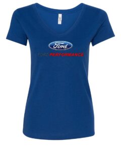 ford performance v-neck t-shirt ford mustang gt st racing royal blue medium