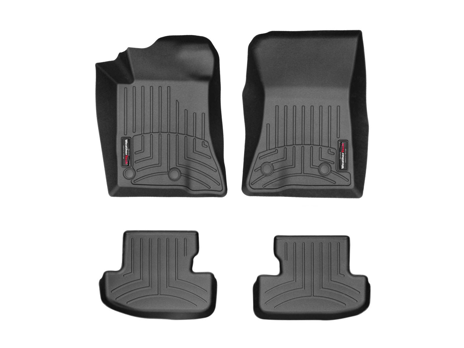 WeatherTech Custom Fit FloorLiners for Ford Mustang, Shelby GT350, Shelby GT350R, Shelby GT500, Mach 1-1st & 2nd Row (44699-1-2), Black