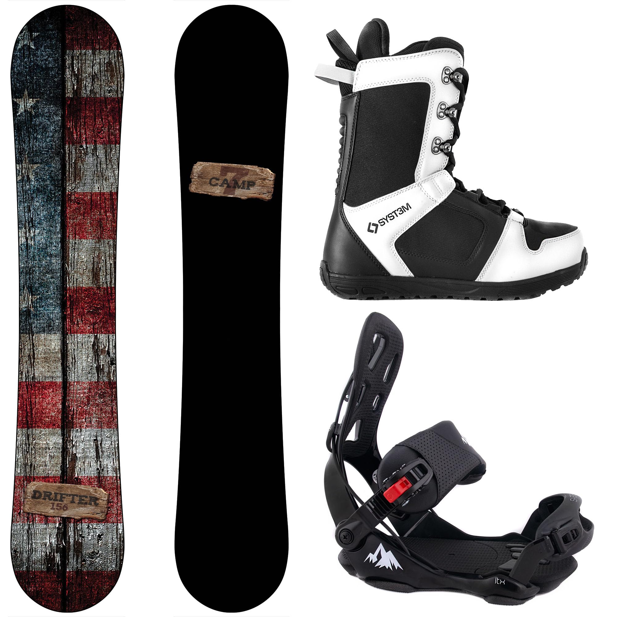 Package-Camp Seven Drifter CRCX 2018 Snowboard-158 cm Wide-System LTX Binding Large-System 2018 APX Snowboard Boots 11