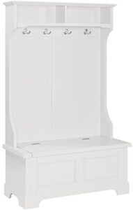 crosley furniture campbell hall tree - white