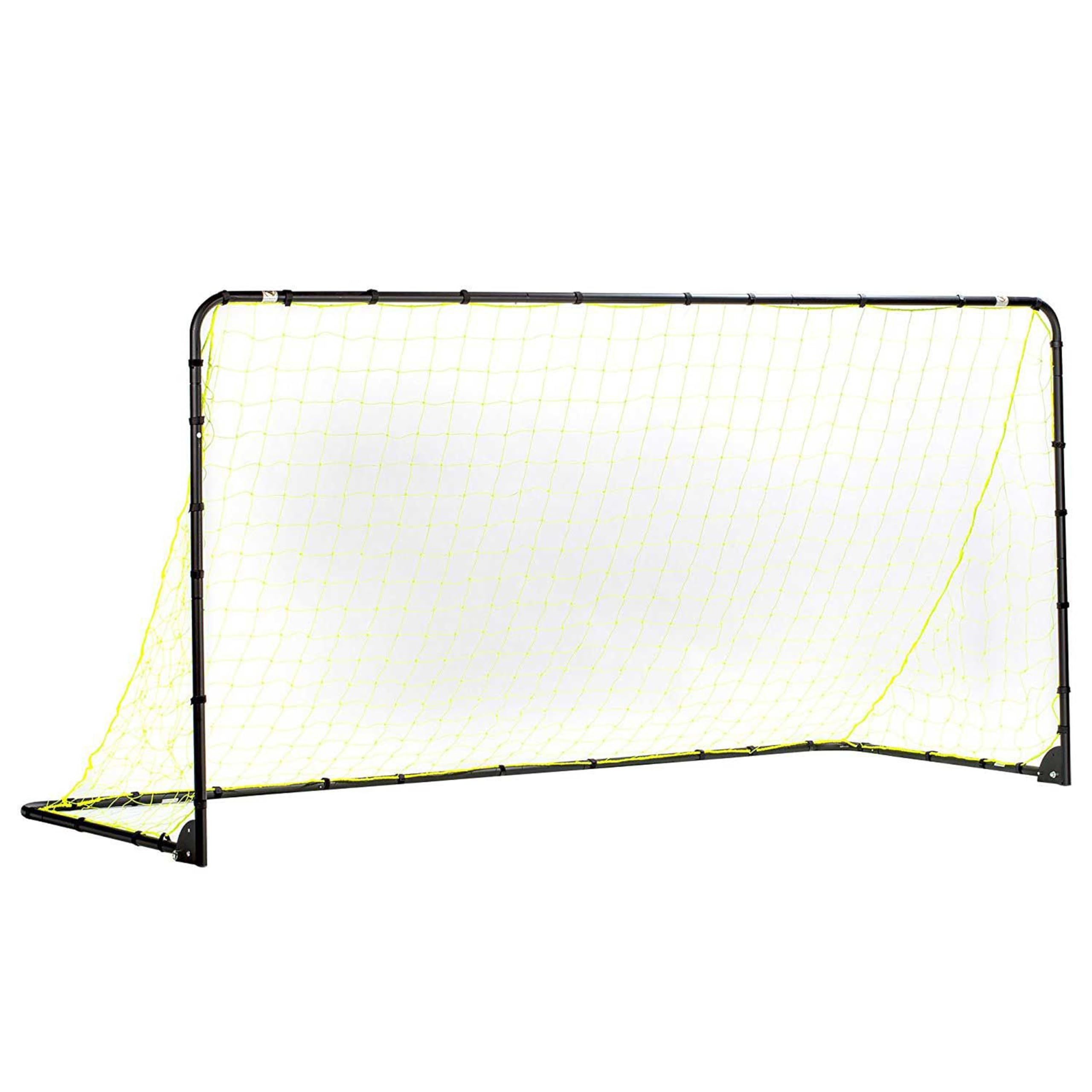 Franklin Sports Premier Steel - Folding Backyard Soccer Goal with All Weather Net - Kids Backyard Soccer Net - Easy Assembly - 10x5' - Black