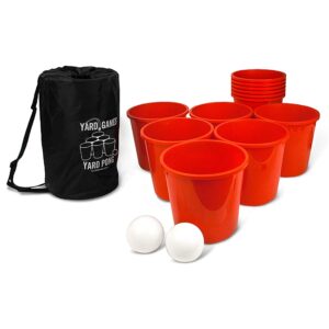 yard games giant yard pong with durable buckets and balls including high strength carrying case