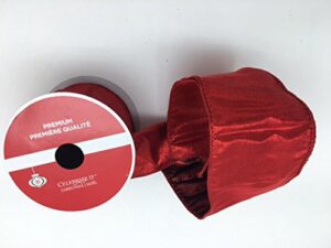 celebrate it- ribbon bow-tique-christmas glitter red ribbon 3.75 in x 15ft