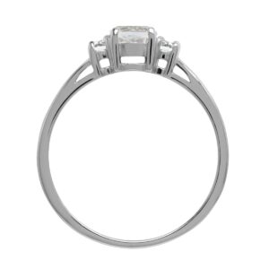 Silvershake Petite Genuine White Topaz 925 Sterling Silver Promise Ring Size 7