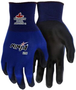 memphis n9696xl ultra tech tactile dexterity work gloves blue/black x-large 1 dozen