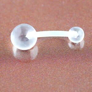 CrazyPiercing Transparent 14 Gauge Clear Acrylic Belly Button Ring Retainer (8 PCS)