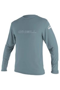 o' neill men's standard o'neill basic skins upf 50+ long sleeve sun shirt, dusty blue, large