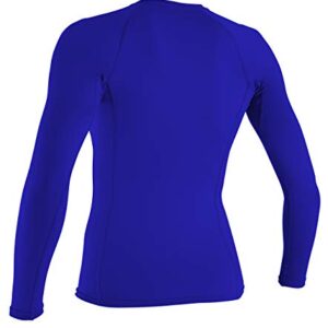 O'NEILL Wetsuits UV Sun Protection Womens Basic Skins Long Sleeve Crew Sun Shirt Rash Guard, Tahitian Blue, Small