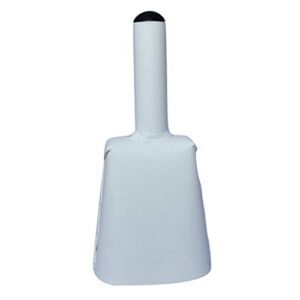 cowbells: loud 7" white cowbell with easy-to-hold handle. excellent noise maker powdercoated steel bell. great cheering cow bell for sporting events, weddings, rallies, school spirit. best cowbell!