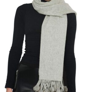 Cashmere scarf-cashmere-cashmere cape-dress shawl-mink stole-cashmere scarves (Silver w/Mink)