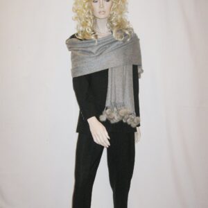 Cashmere scarf-cashmere-cashmere cape-dress shawl-mink stole-cashmere scarves (Silver w/Mink)