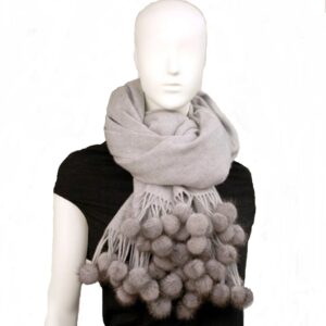 Cashmere scarf-cashmere-cashmere cape-dress shawl-mink stole-cashmere scarves (Silver w/Mink)