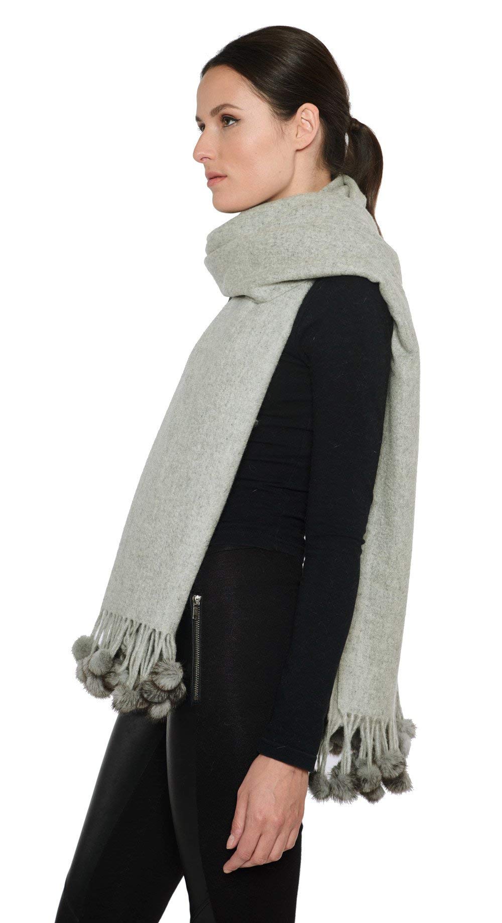 Cashmere scarf-cashmere-cashmere cape-dress shawl-mink stole-cashmere scarves (Silver w/Mink)