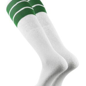 TCK Retro 3 Stripe Tube Socks (Kelly Green, Large)