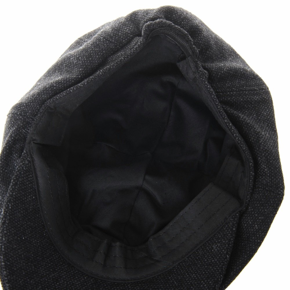 WITHMOONS Newsboy Hat Wool Felt Simple Ivy Cap SL3525 (Black)