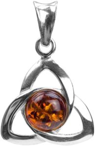 ian and valeri co. amber sterling silver celtic pendant