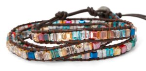 spunkysoul 3 wrap dazzling multi color crystal leather bracelet collection