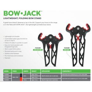 TRUGLO Bow Jack Folding Bow Stand, Mini Wide , Black