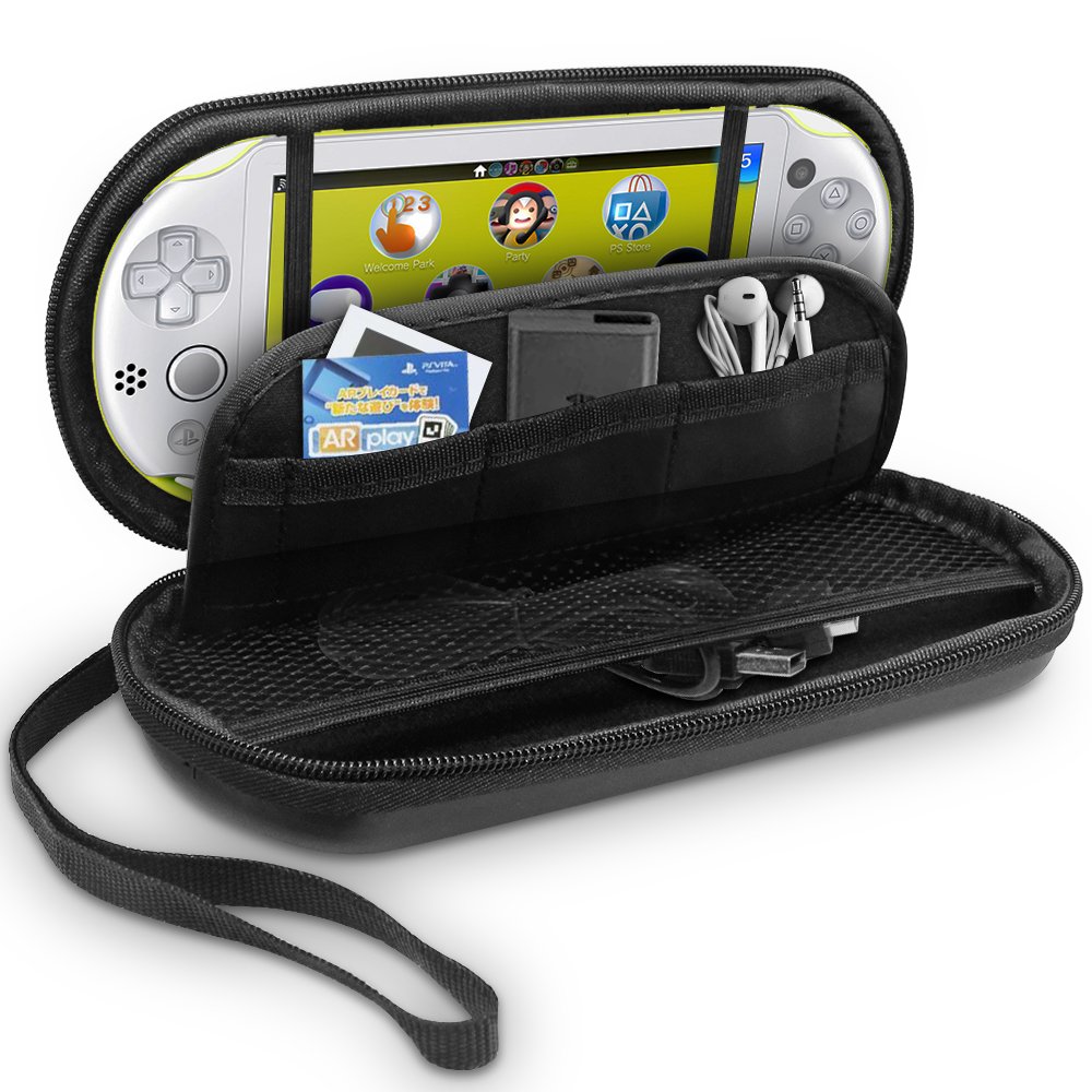 ProProtective Case for Sony Playstation Vita 2000 with Screen Protectors, AFUNTA Tempered Glass for Front Screen and PET Film for The Back, 1 Carrying EVA Case for PS Vita PSV Console