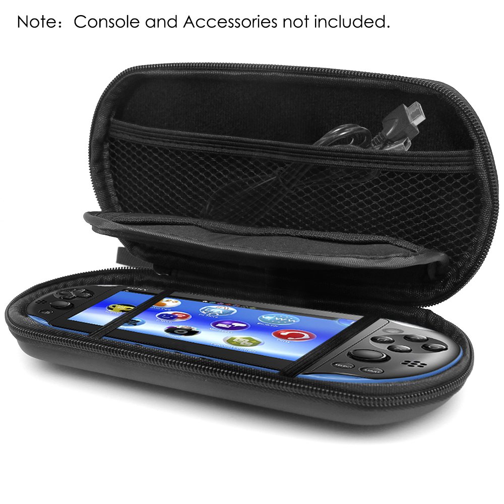 ProProtective Case for Sony Playstation Vita 2000 with Screen Protectors, AFUNTA Tempered Glass for Front Screen and PET Film for The Back, 1 Carrying EVA Case for PS Vita PSV Console