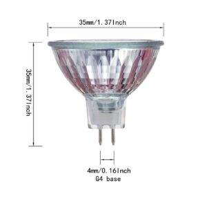 CTKcom MR11 12 Volt 10 Watt Halogen Light Bulbs,30 Degree Beam Spread Precision Halogen Reflector Fiber Optic Light Bulb with Glass Cover,6 Pack