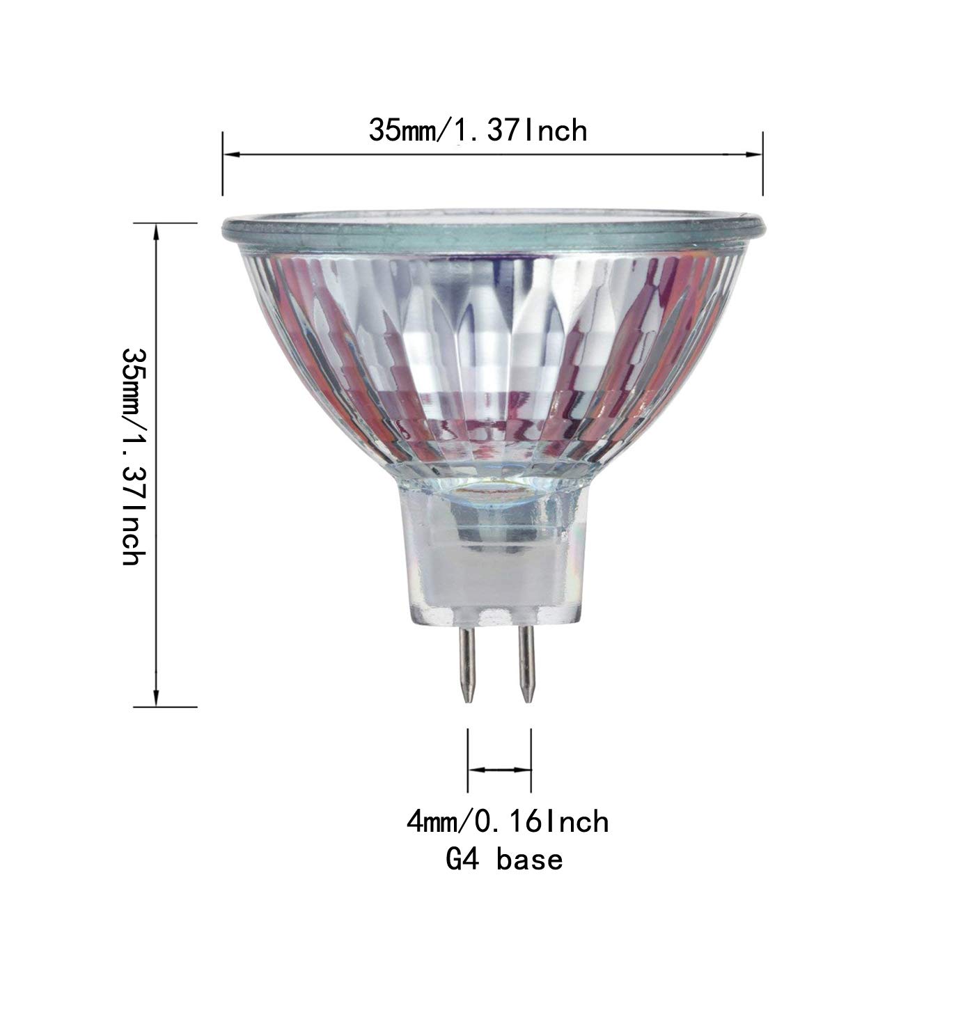 CTKcom MR11 12 Volt 10 Watt Halogen Light Bulbs,30 Degree Beam Spread Precision Halogen Reflector Fiber Optic Light Bulb with Glass Cover,6 Pack