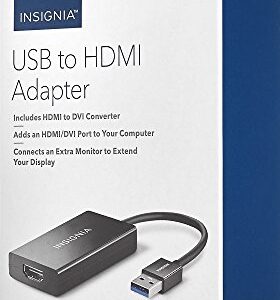 INSIGNIA - SuperSpeed USB 3.0 to HDMI External Video Adapter - Black - Model: NS-PU37H-BK