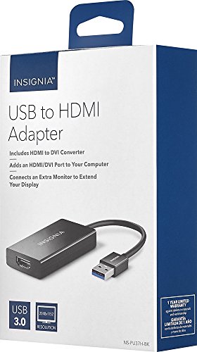 INSIGNIA - SuperSpeed USB 3.0 to HDMI External Video Adapter - Black - Model: NS-PU37H-BK